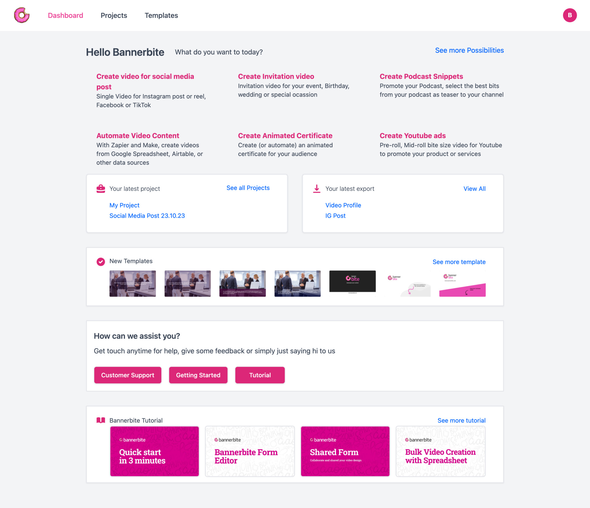 Dashboard – Bannerbite