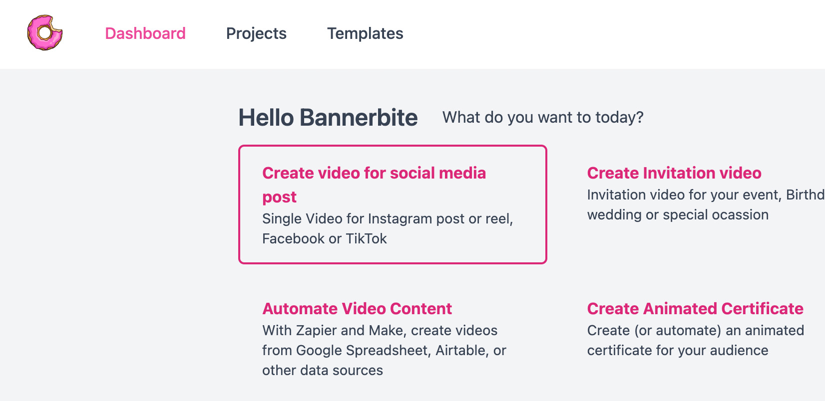 Create Your First Video – Bannerbite